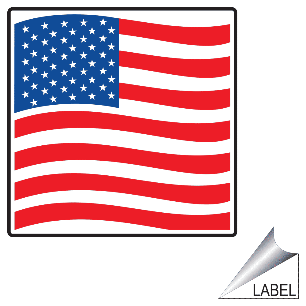 Us Flag Graphic Only Label LABEL-SYM-693 Made In America