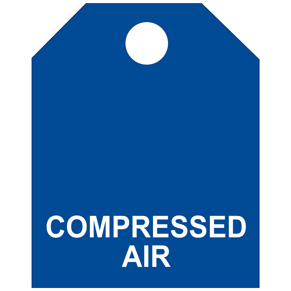 Compressed Air White on Blue Valve Tag ET-16-WHTonBLU