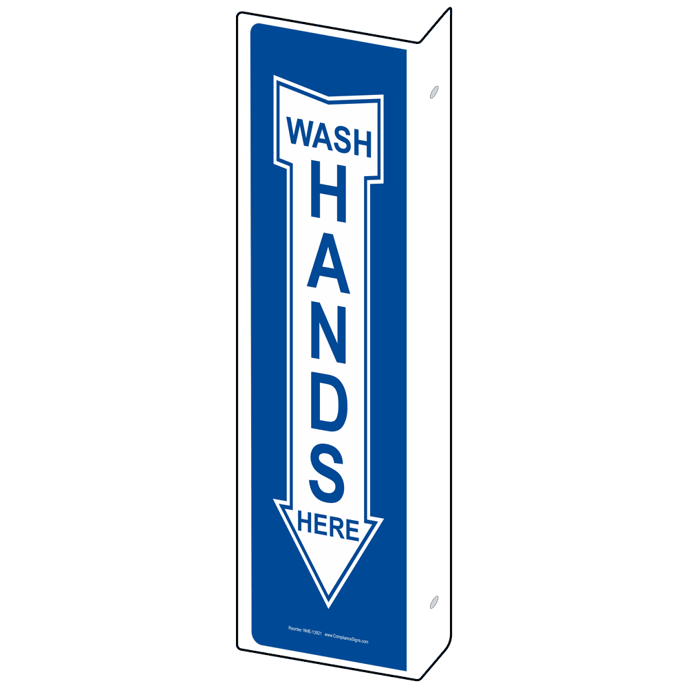 Wash Hands Here Sign NHE-13921Proj Hand Washing