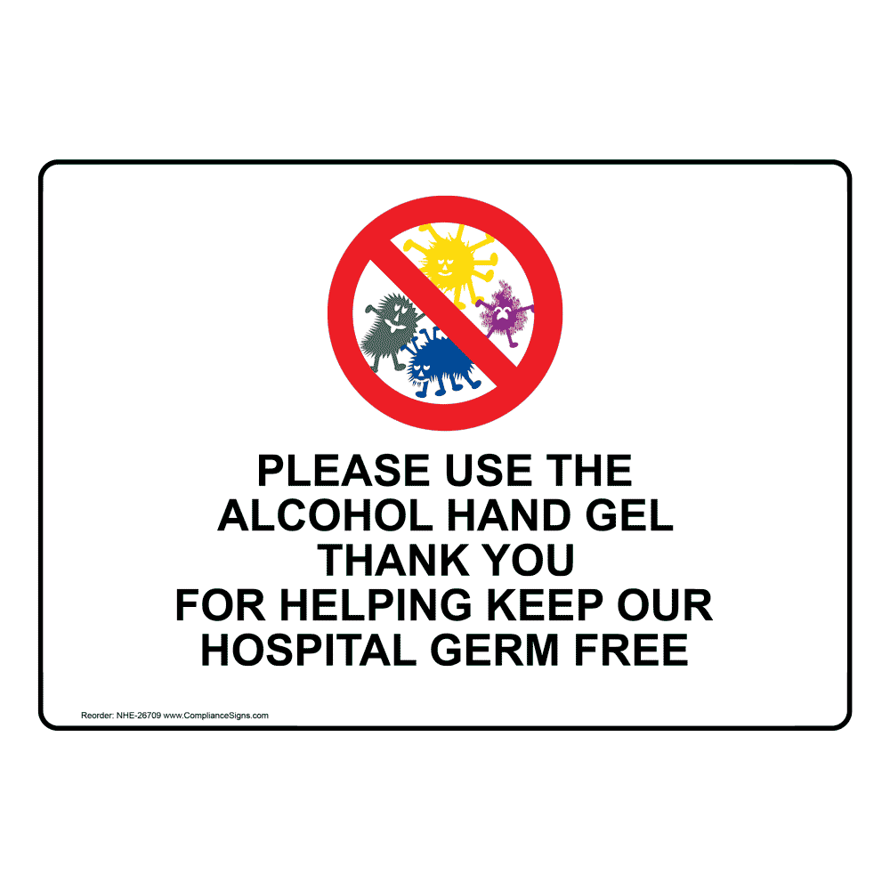 Please Use The Alcohol Hand Gel Sign NHE-26709 Hand Washing Wash Hands