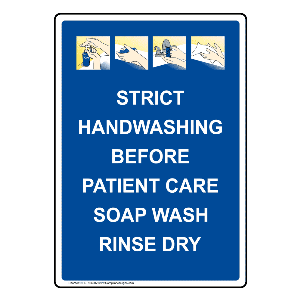 Portrait Strict Handwashing Before Sign With Symbol NHEP-26682