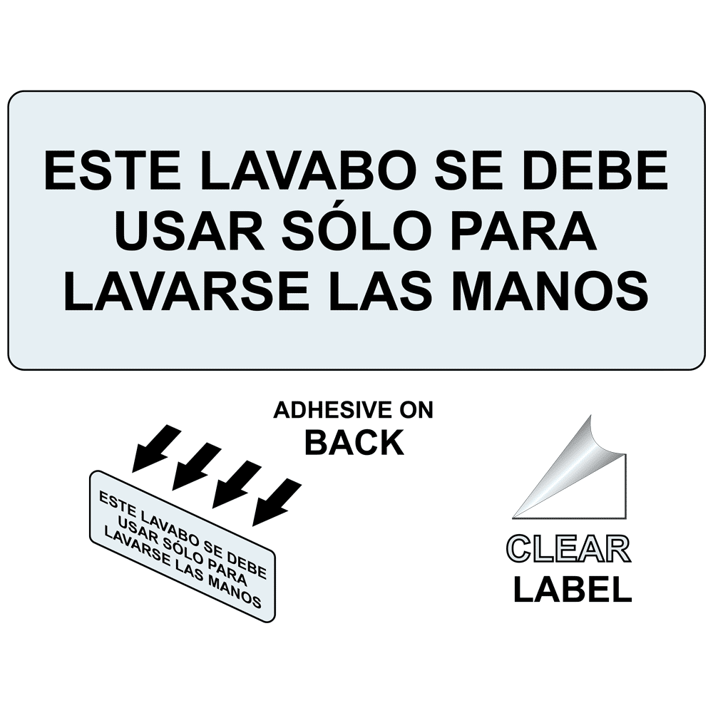 Hand Wash Sink Only Spanish Label NHS 13225 Wash Hands Sink hand-wash-sink-only-spanish-label-nhs-13225-wash-hands-sink
