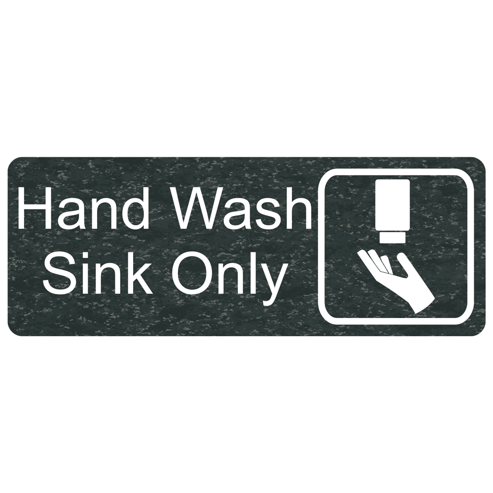 Hand Wash Sink Only Engraved Sign EGRE-367-SYM-WHTonCHMRBL