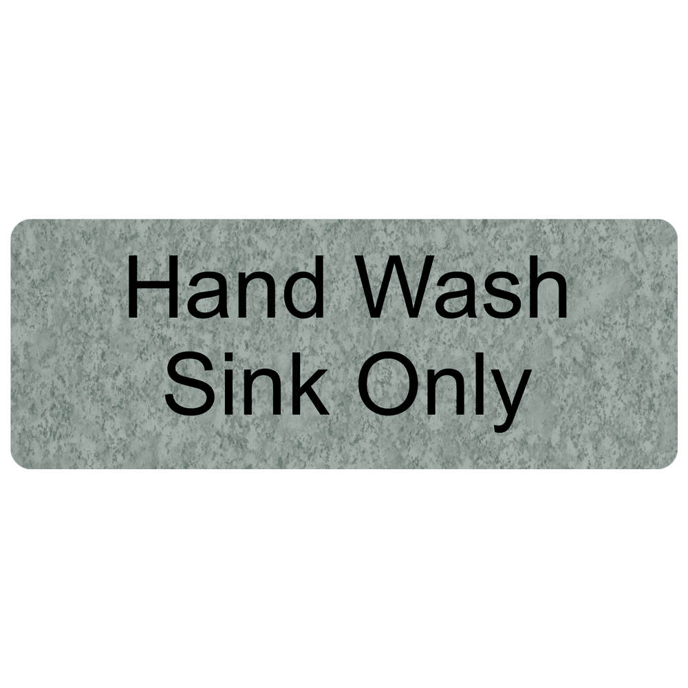 Hand Wash Sink Only Engraved Sign EGRE-367-BLKonPLMRBL Hand Washing