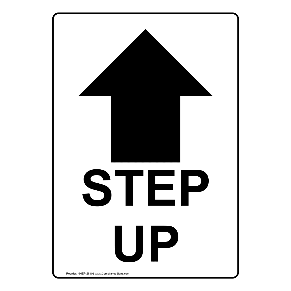 Portrait Step Up Up Arrow Sign With Symbol NHEP 28403 portrait-step-up-up-arrow-sign-with-symbol-nhep-28403