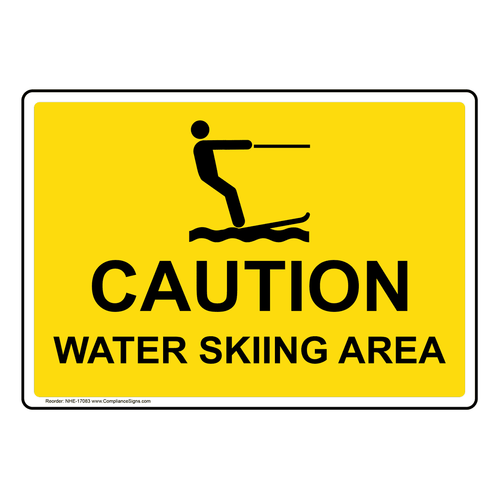 Caution Water Level Can Change Rapidly Sign With Symbol NHE-34212