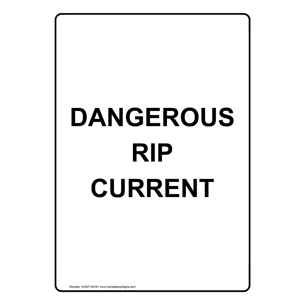 Portrait Dangerous Rip Current Sign NHEP-34191