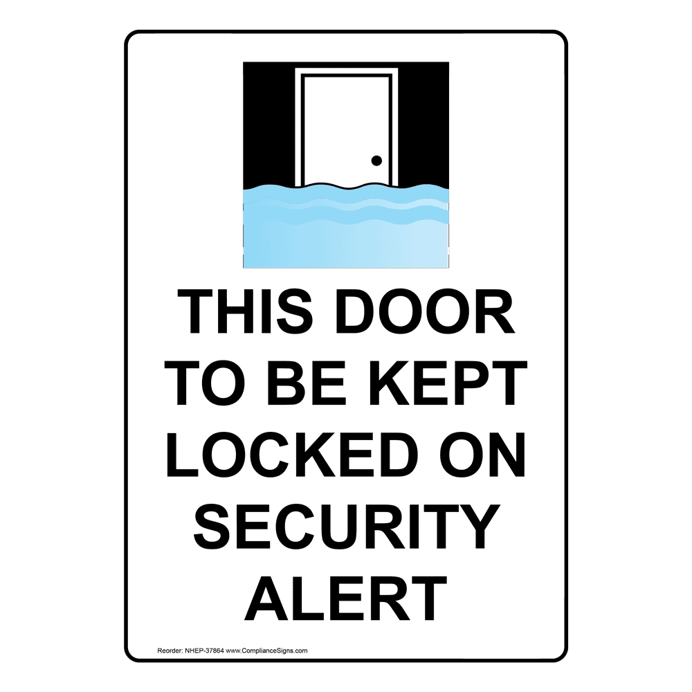Portrait This Door To Be Kept Locked Sign With Symbol NHEP-37864
