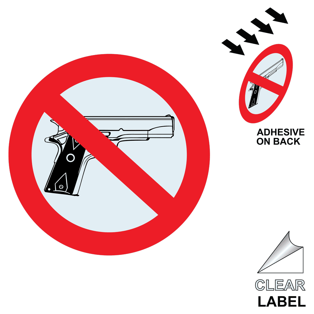 No Guns Allowed Symbol Label Prohib-979-SYM-Clear Weapons Restricted