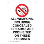No Trespassing/Security - No Weapons Safety Signs and Labels