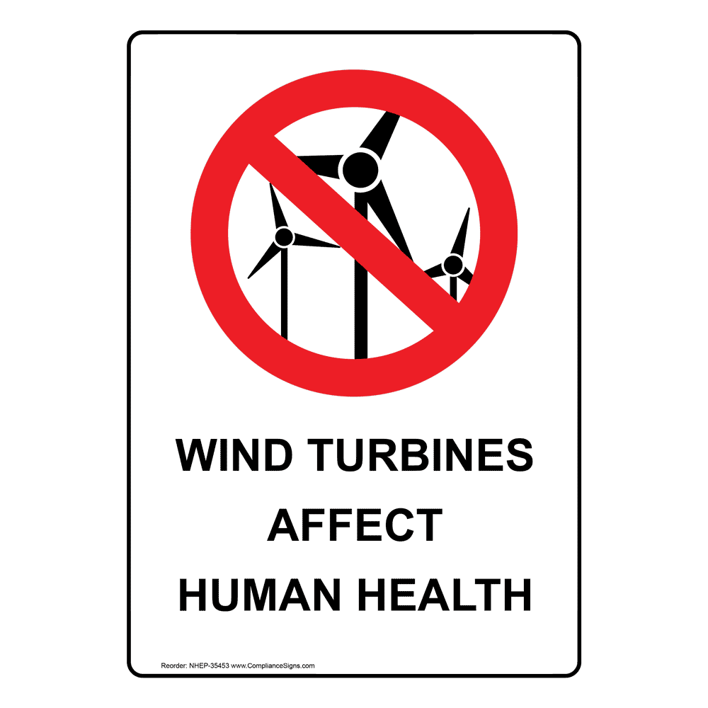 Wind Turbines Affect Human Health Sign With Symbol NHE-35453