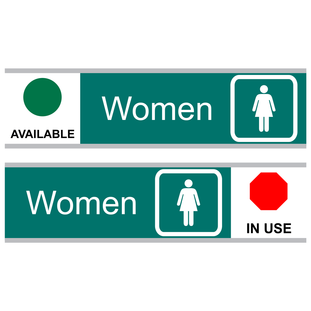 Women (Available/In Use) Sliding Engraved Sign EGRE-15956-SYM-SLIDE ...