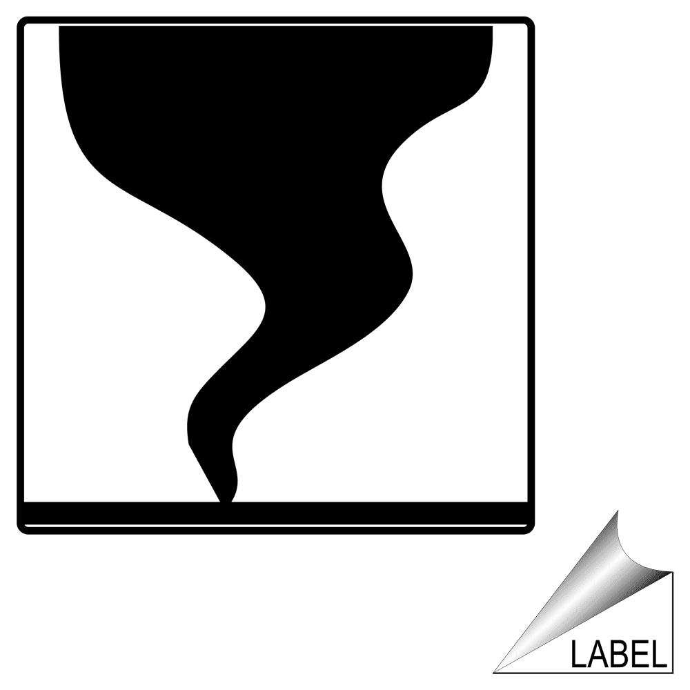 Tornado Symbol Label LABEL-SYM-126 Severe Weather Shelter