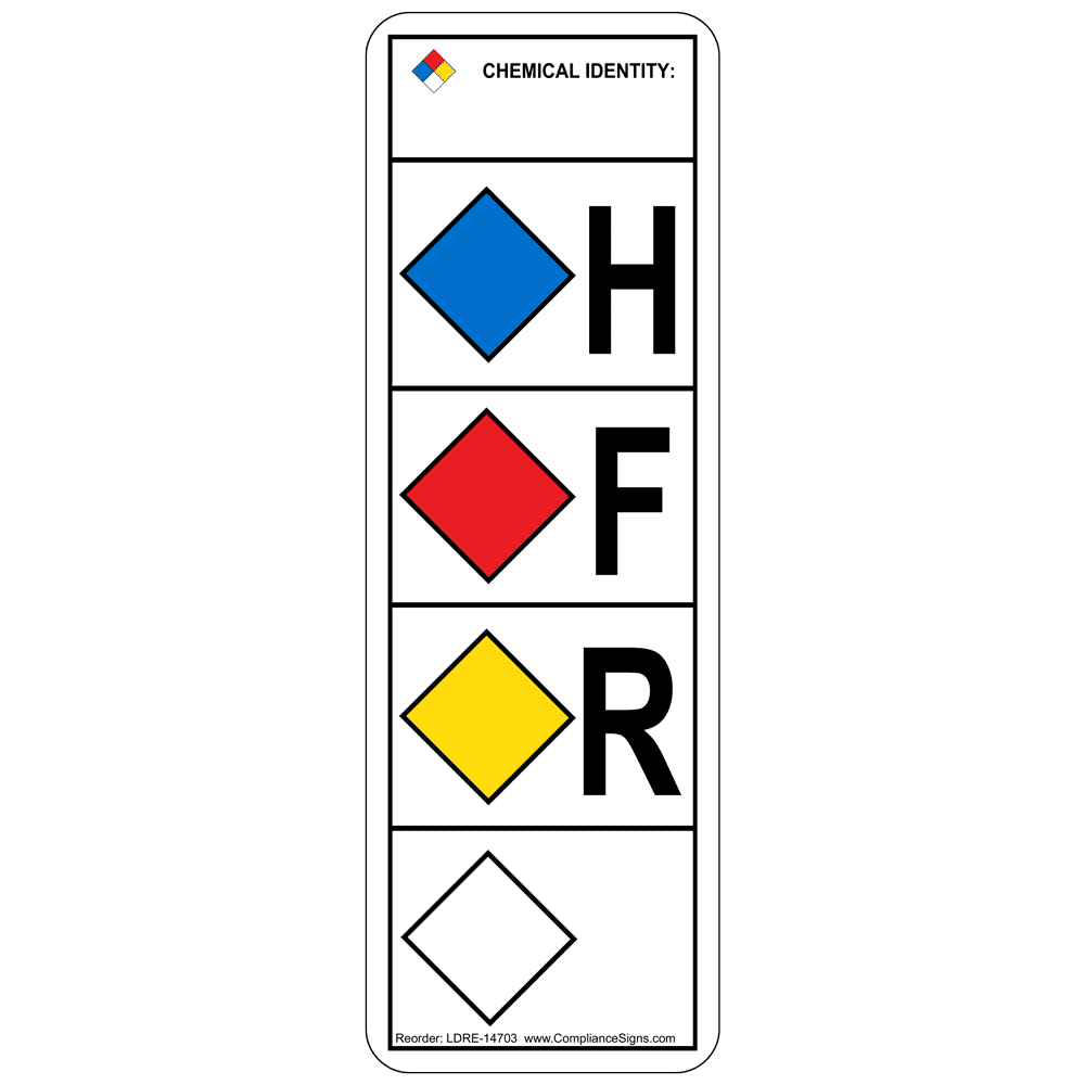 NFPA 704 Chemical Identity: H F R Roll Label LDRE-14703