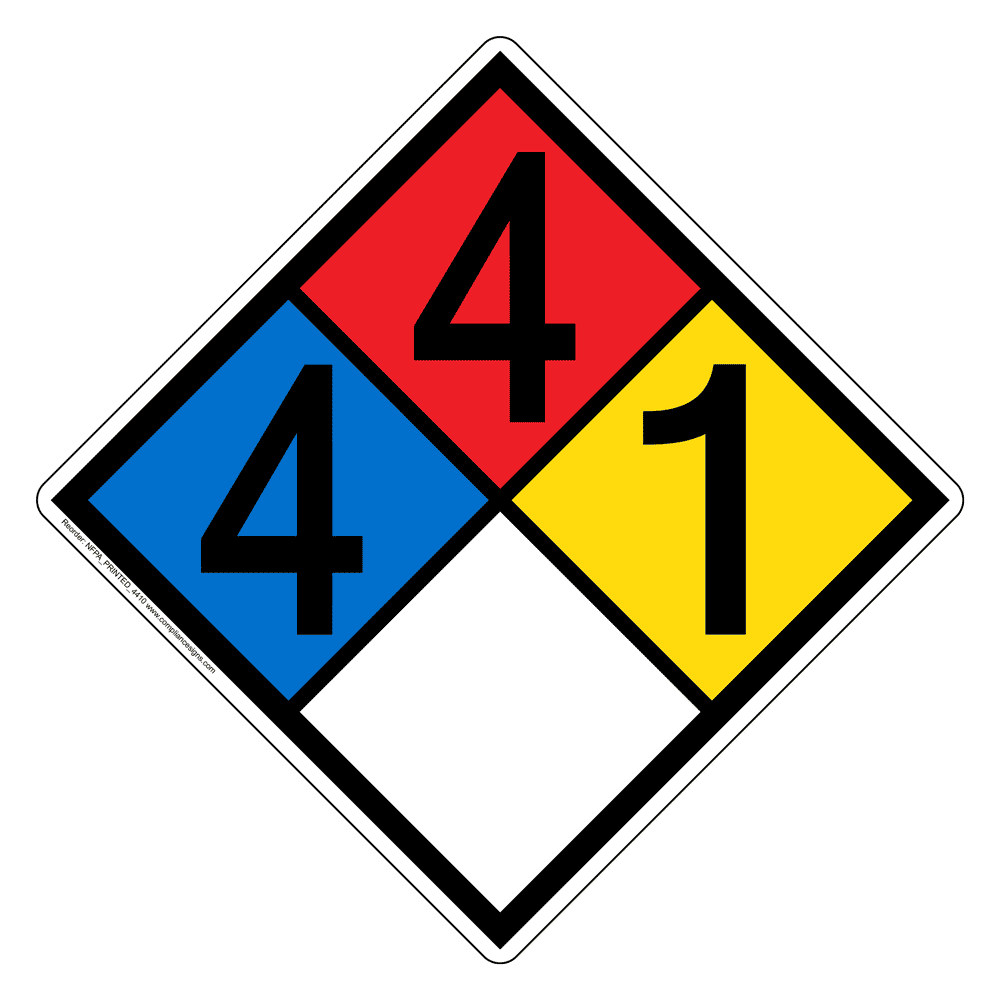 NFPA 704 4 4 1 0 Sign NFPA PRINTED 4410 NFPA Diamonds nfpa-704-4-4-1-0-sign-nfpa-printed-4410-nfpa-diamonds
